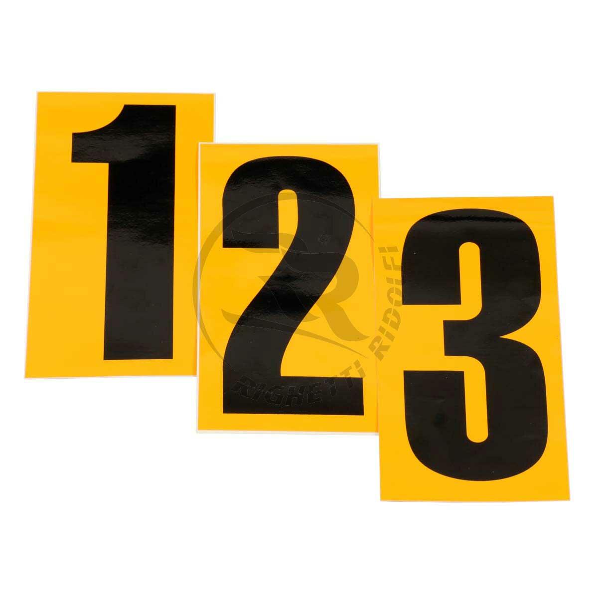 Black Number 9 Sticker, Yellow Background | Righetti e Ridolfi