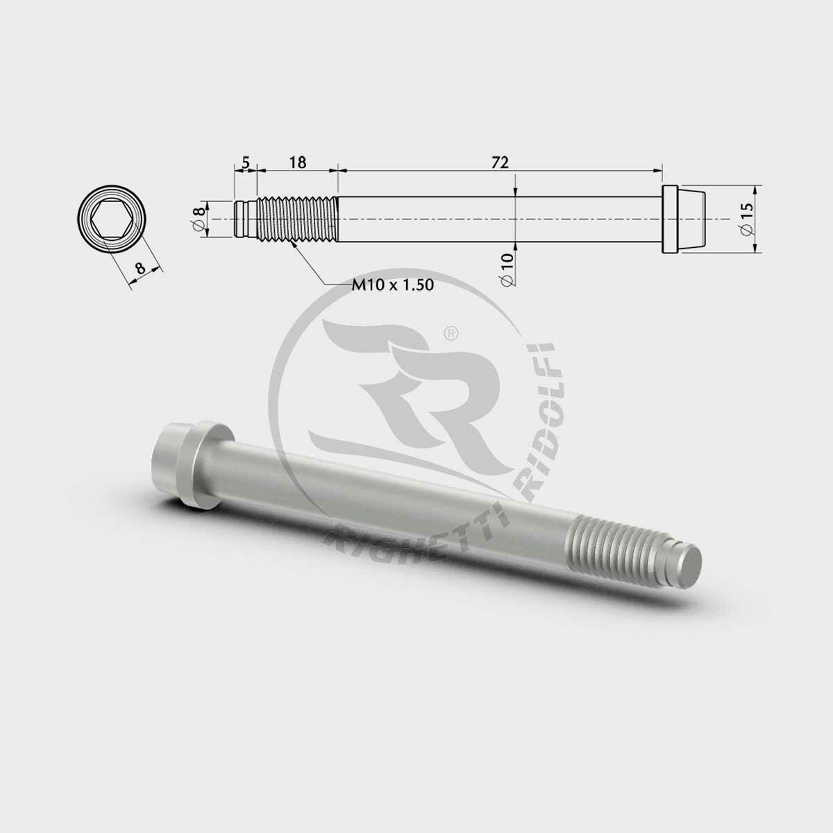 King-pin Bolt M10 D.10mm L.94+18mm | Righetti e Ridolfi